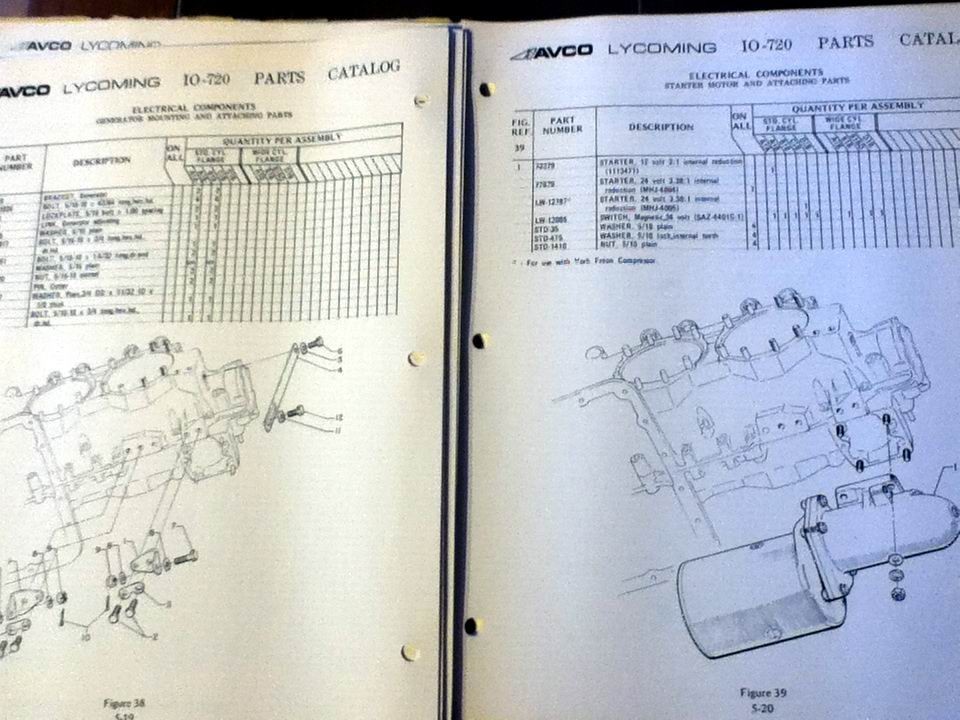 Lycoming IO-720-D1CD & IO-720-D1C Engine Parts Manual | eBay