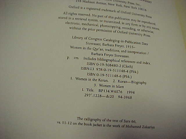 Women in the Quran, Tradtions, Interpretation Book Barbara Freyer ...