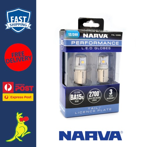 Narva LED Tail Light Globes Bayonet BA15S R5W 12/24V Licence Plate ...