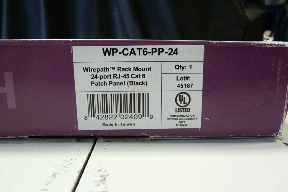WIREPATH WP-CAT6-PP-24 RACK MOUNT 24-PORT RJ-45 CAT6 PATCH PANEL(BLK ...