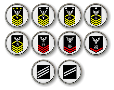 U.S. Navy Enlisted Ranks & Insignias, Emblems, Car Stickers CHROME ...