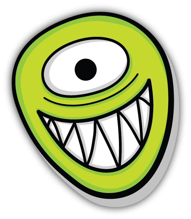 Monster Lime Face Funny Cartoon Car Bumper Sticker Decal | eBay