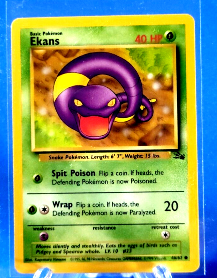 Ekans 40HP GAMEFREAK 1999 Wizard Collectible Pokemon Card No. 46/62 | eBay