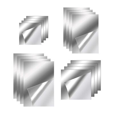 4x Wall Stickers Mirror Acrylic Mirror Sheets Sticky Mirror Stickers ...