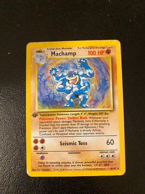 Pokémon TCG Machamp Base Set 8/102 Holo 1st Edition Holo Rare | eBay