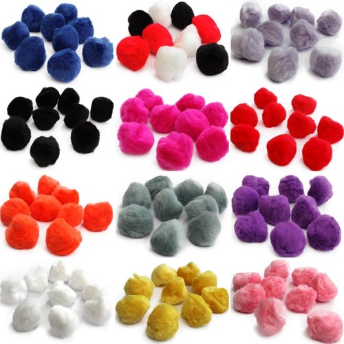 Pom Poms - 50mm (2") - Craft Fluffy Fuzzy Pom Pom Balls 9 Per Pack - 14 ...