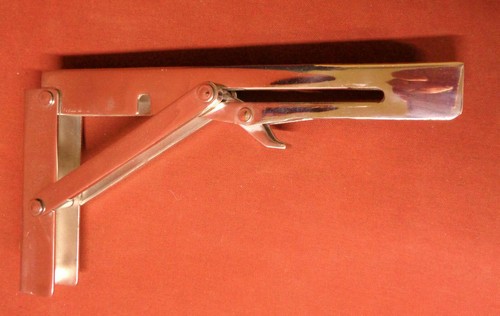 HEAVY DUTY POLISHED CHROME LOCKING DROP LEAF BRACKET FOR TABLE OR SHELF ...