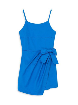 Habitual Kids Big Girls' Cotton Blend Faux Wrap Romper Blue Size 14 ...