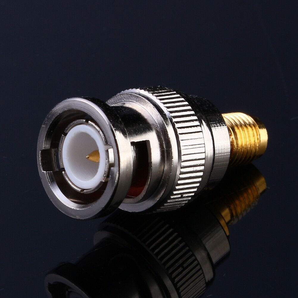 BNC Plug Male To SMA Female Jack Adapter RF Connector Straight Joiner ...