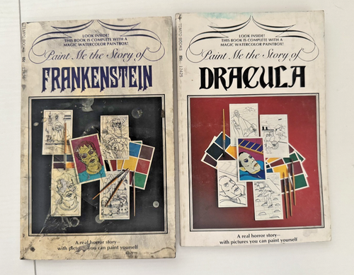 Vintage Paint Me The Story Of Dracula and Frankenstein Bundle 1976 Rare ...