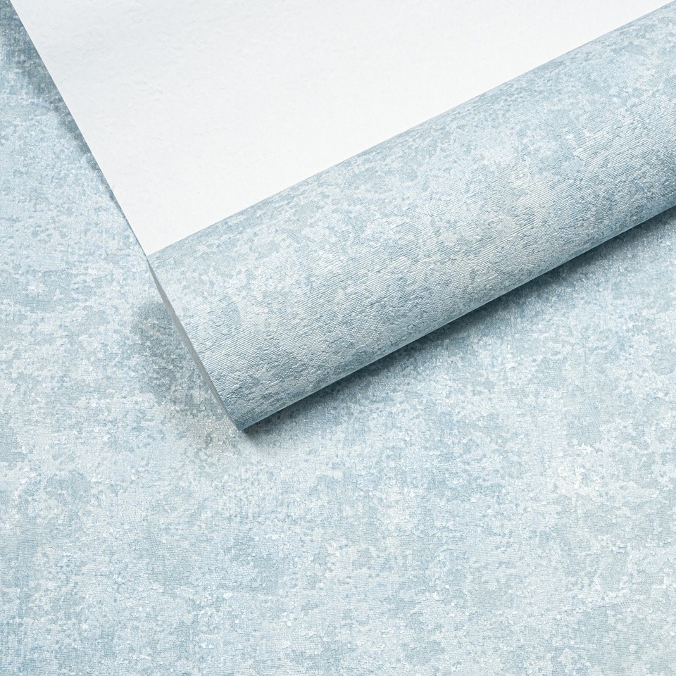 Plain Blue Shimmer Wallpaper Textured Thick Slightly Imperfect Paste ...