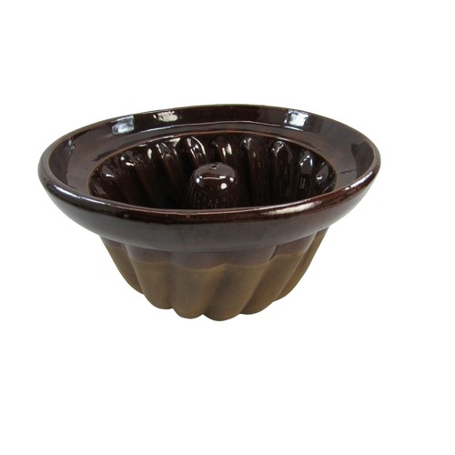 Vintage Brown Glaze Pudding Mold Bundt Pan Steamed 33621 | eBay