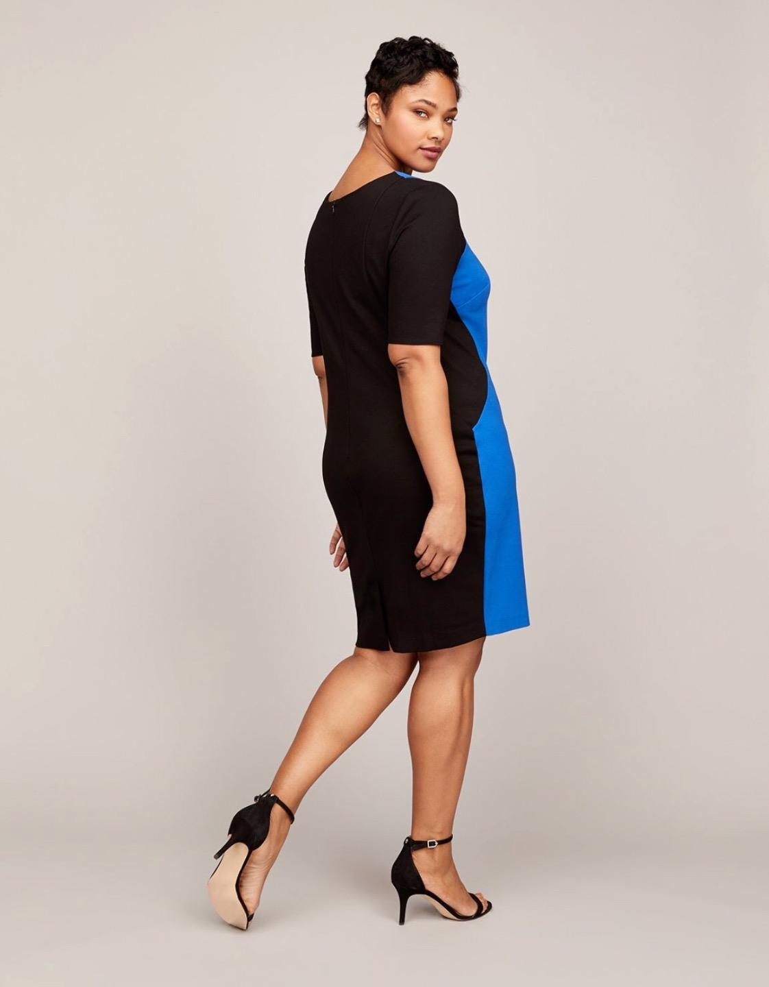 Lane Bryant Colorblock Sheath Dress Womens Plus Size 28 Blue/Black 4x ...