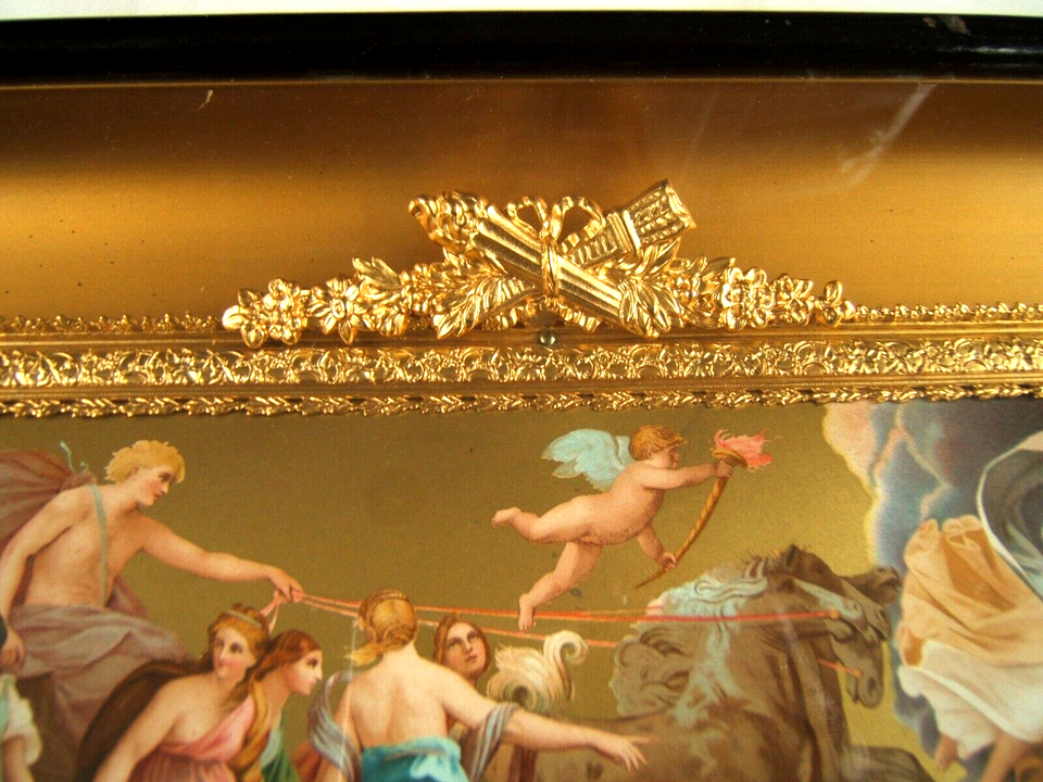 ANTIQUE SHADOW BOX FRAME NEOCLASSICAL SCENE WITH GOLD GILDED METAL ...