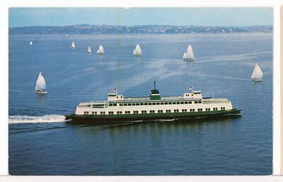 1954 - 1959 WSF Ferry MV EVERGREEN STATE on Winslow - Seattle Run, Boat ...