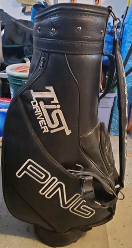 Ping i3 TiST Golf Tour Leather Staff Bag 6-Way Divider Black W Rain ...