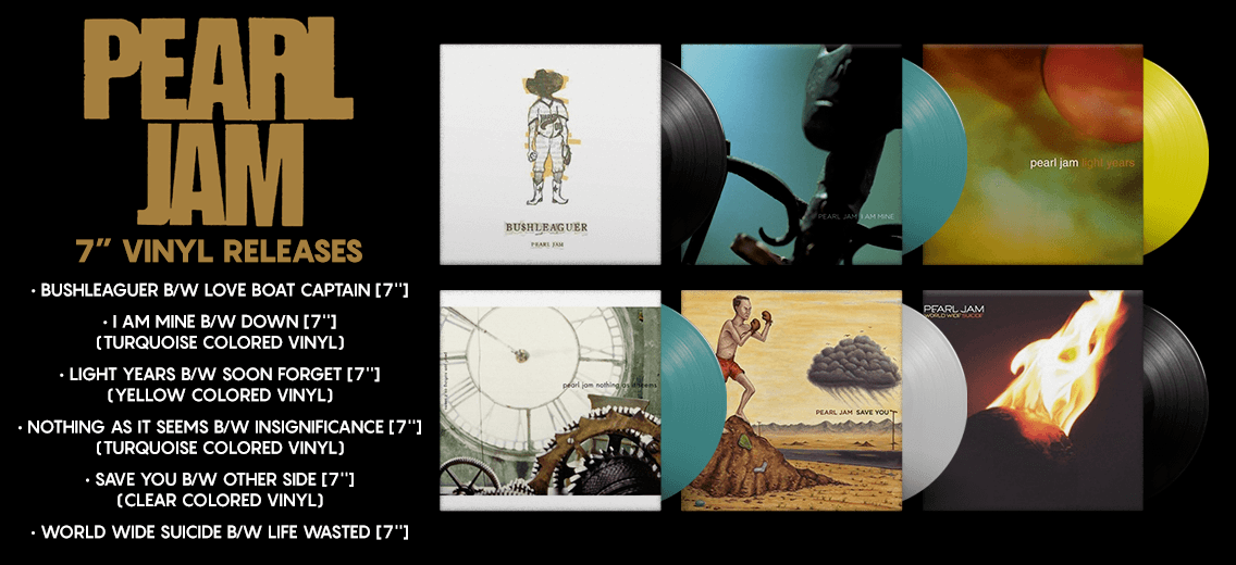 Pearl Jam Singles Bundle COLORED Vinyl 7" COLLECTION, RARE OOP New ...