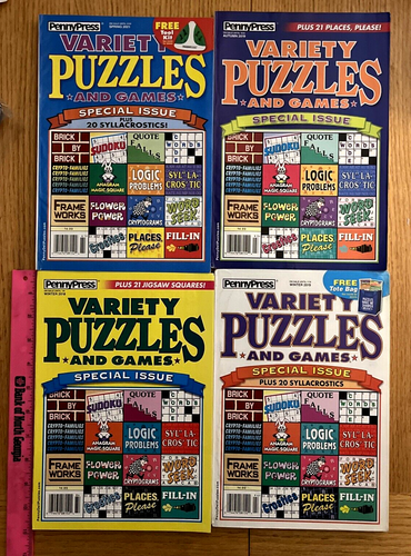 Lot of 4 PENNY PRESS VARIETY PUZZLES and GAMES SPECIAL ISSUE Rtl $24.95 ...