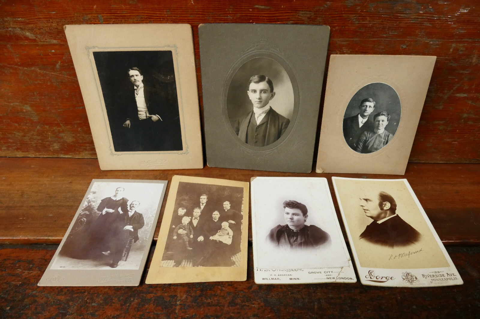 Lot of 7 - Vintage Antique 1890s/1900s Family Portrait Cabinet Card ...