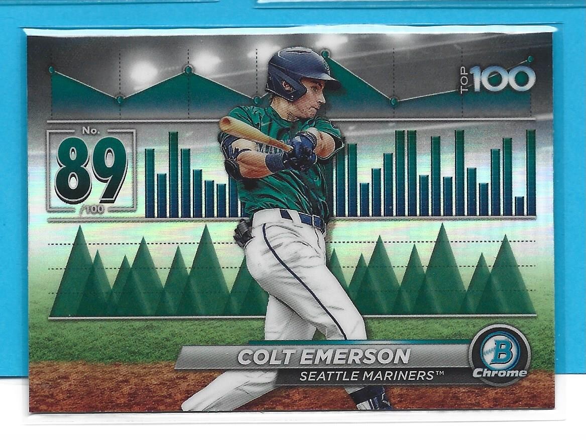 2024 Bowman Chrome Top 100 COLT EMERSON Card #BTP-89 Seattle Mariners ...