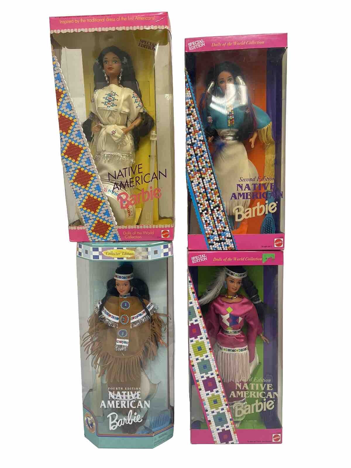 Native American Barbie Doll lot of 4 Collector Edition 1-4 Mattel NIB ...