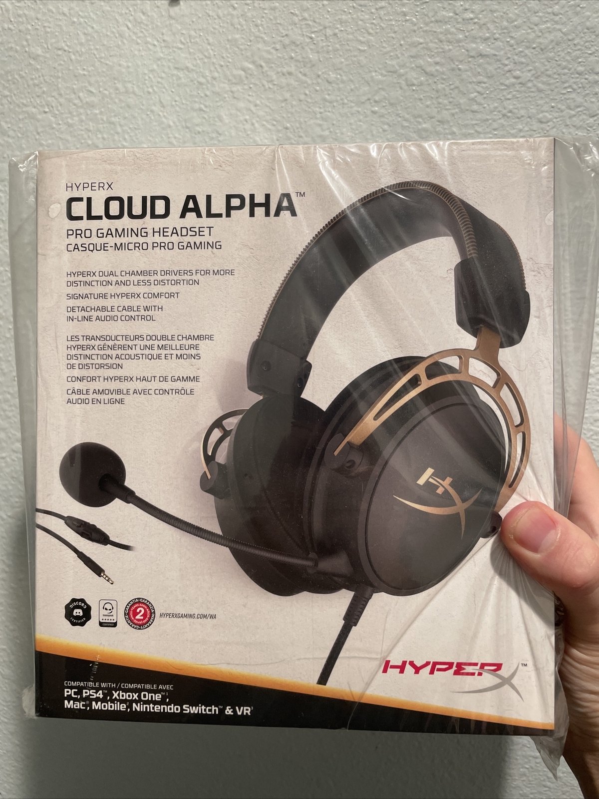 HyperX Cloud Alpha Gold Headband Headset for PC, PS4, Xbox One and ...