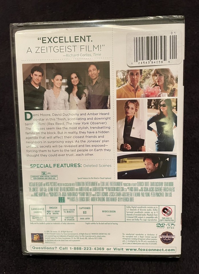 The JONESES (DVD, 2009) Demi Moore, David Duchovny, Amber Heard - New ...