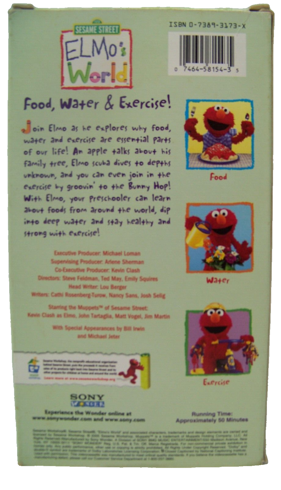 Sesame Street Elmos World Food Water & Exercise VHS 2005 Elmo Rare ...
