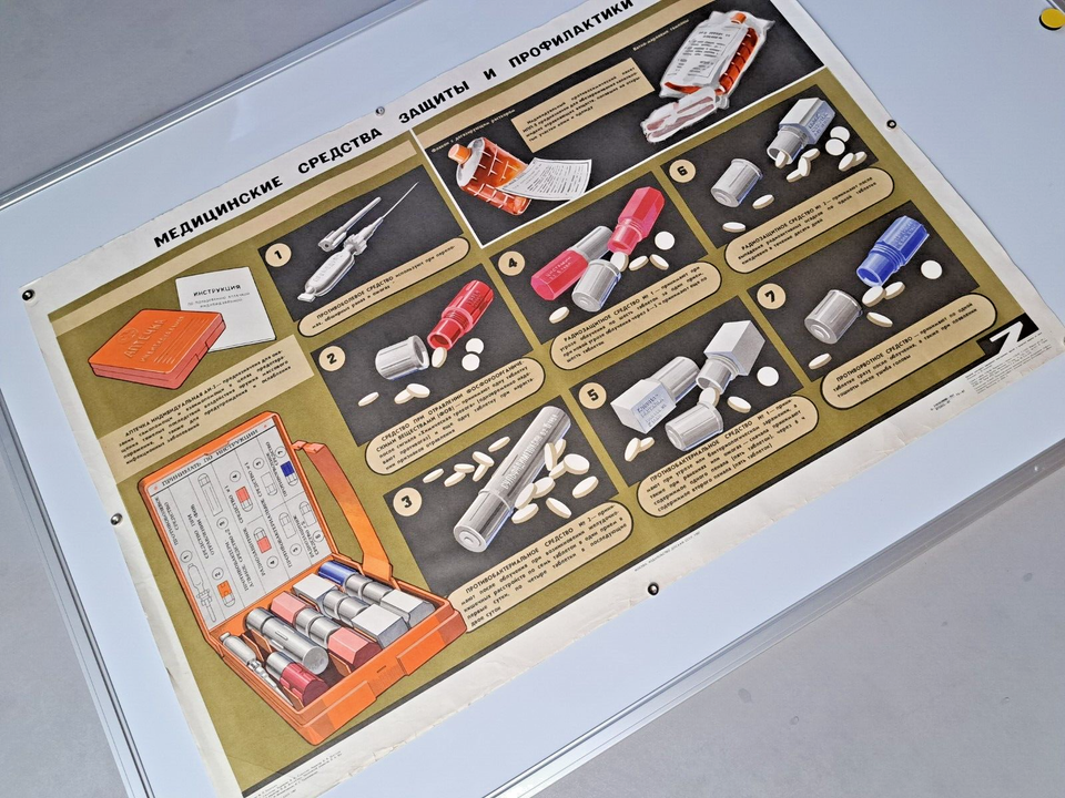 First Aid Medicine Kit AI 2☢️Chernobyl Nuclear War / Vintage Big POSTER ...