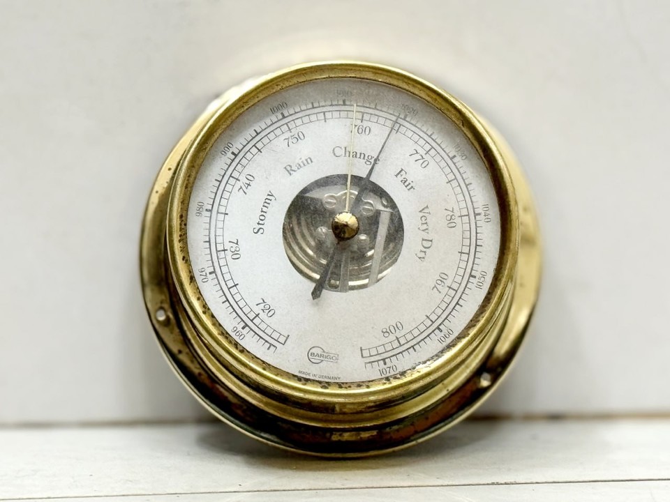 Vintage Barigo Barometer Brass Case Made in Germany Nautical Weather ...