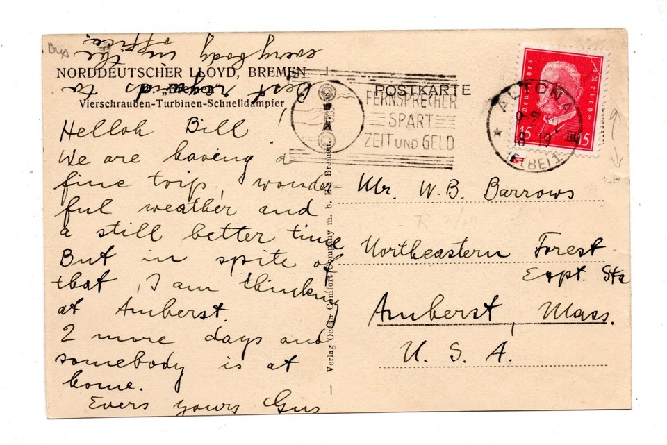 SS BREMEN, NORDDEUTSCHER LLOYD SHIP LINE, ARTIST IMAGE ~ used Germany ...