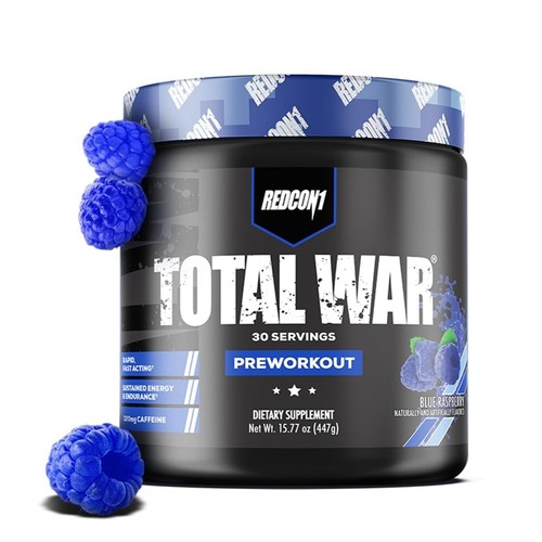 REDCON1 Total War Pre Workout Powder Blue Raspberry - Beta Alanine ...