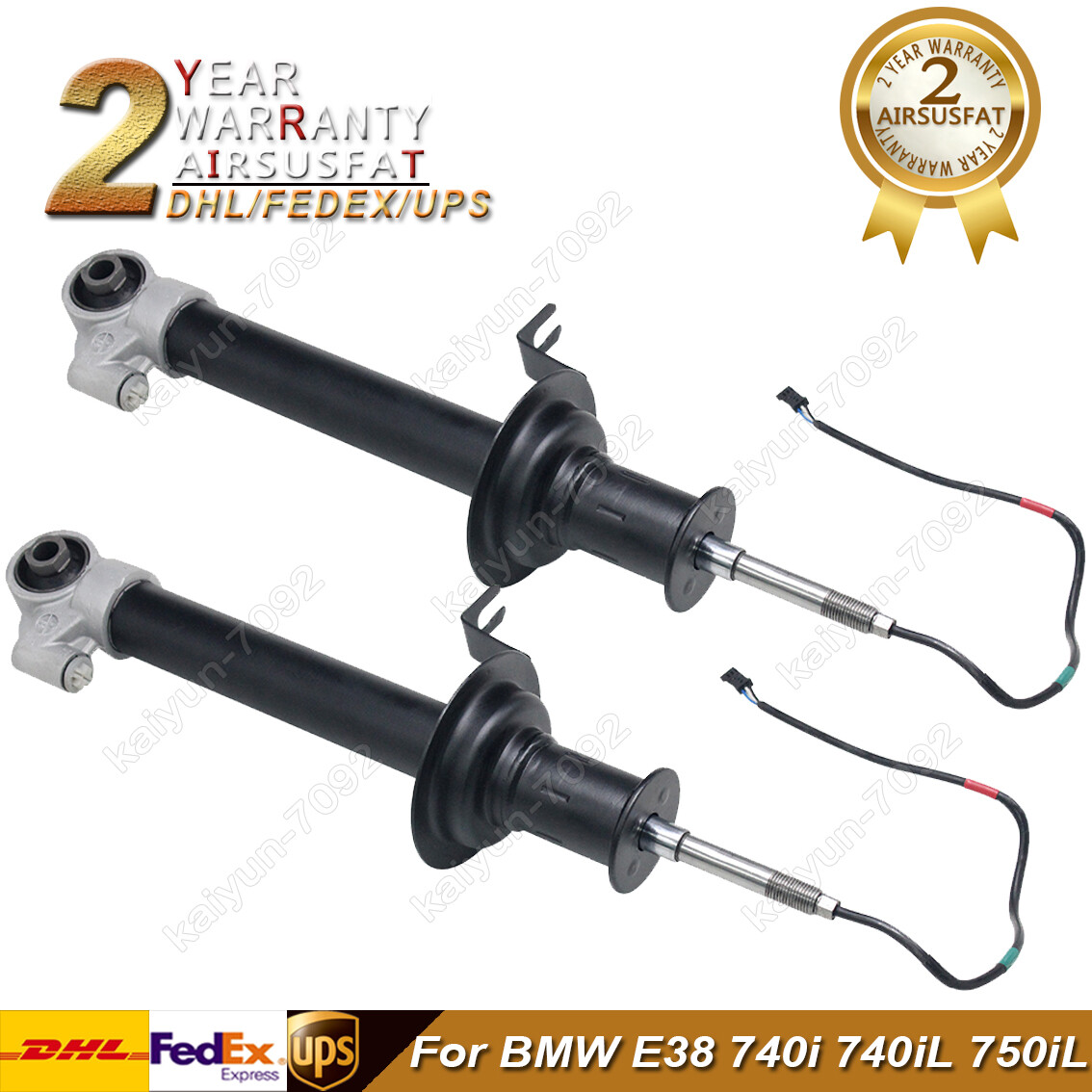 2pcs Rear R+L Air Suspension Shock For BMW E38 740iL 37121091571 ...