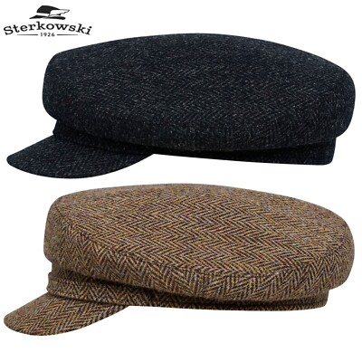 Sterkowski PIREUS HARRIS TWEED Fiddler Cap Greek Fisherman Mariner Mens ...