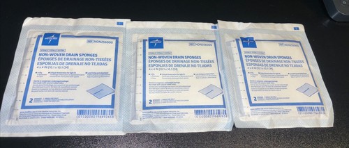 Medline Sterile Nonwoven Gauze Drain Sponges 4"x4" Quantity (3) | eBay