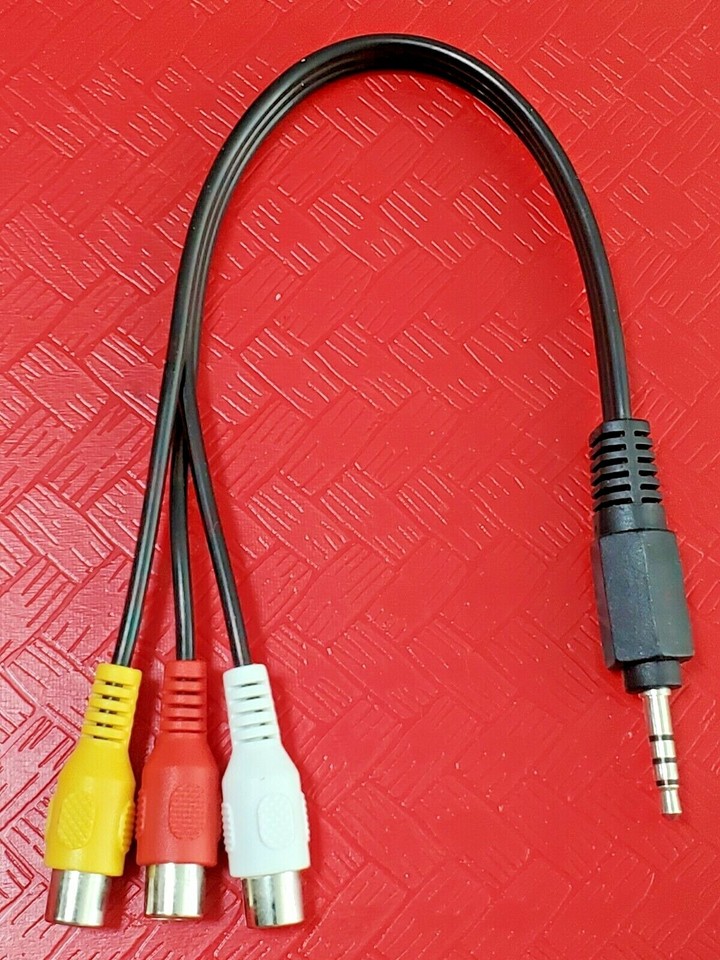 3.5mm Stereo Male to 3 RCA Female Video AV Adapter Cable -11 Inch DVD ...