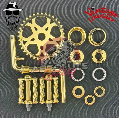 VINTAGE LOWRIDER GOLD CRANK PACKAGE, MINI PEDALS 20" CRUISER/LOWRIDER ...