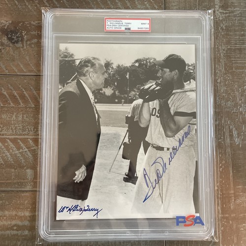 Ted Williams & Bill Terry Autograph / Signed 8 X 10 Photo PSA/DNA Red ...