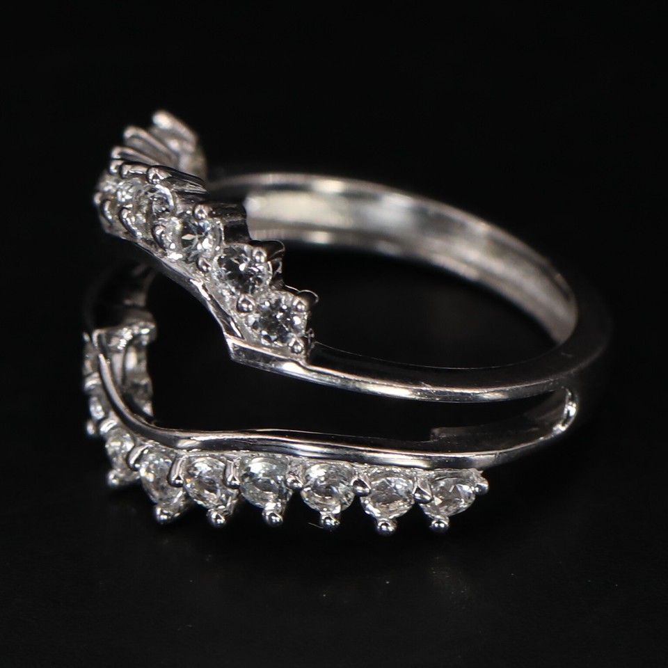 Sterling Silver - KIT HEATH White Topaz Pave Open-Work Ring Size 7 - 3g ...