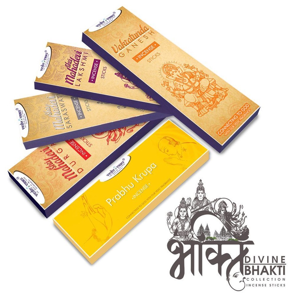 Divine Bhakti Collection Incense Sticks 500 gms with Burner Vedic Vaani ...