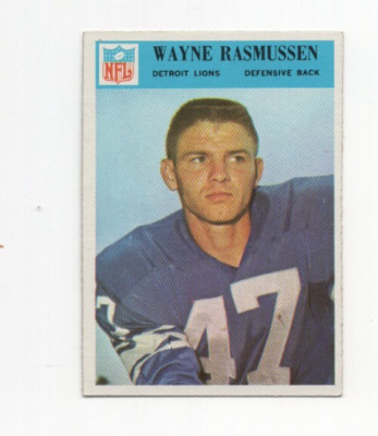 1966 Philadelphia Gum Football #74 WAYNE RASMUSSEN Detroit Lions RC | eBay