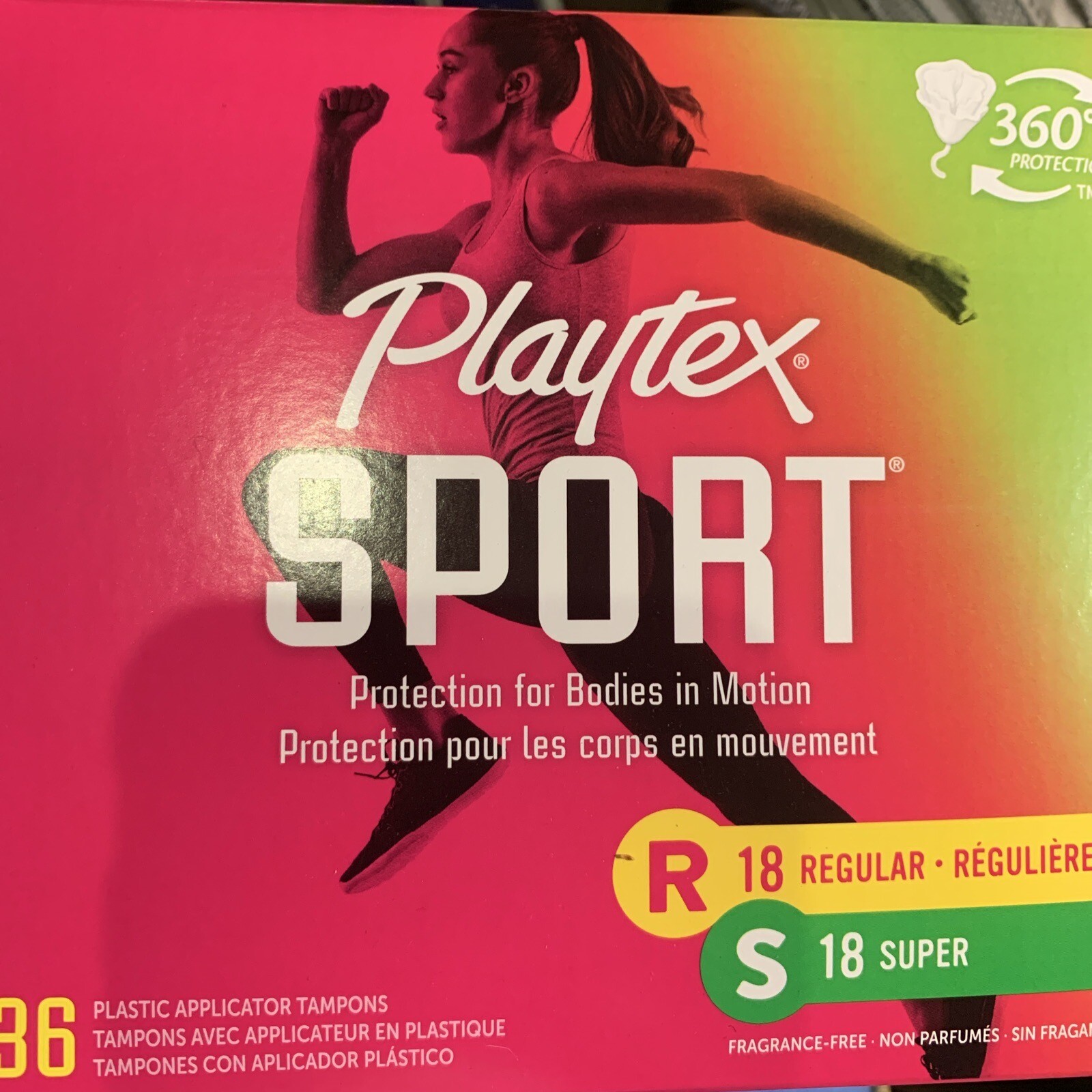 Playtex Sport Tampons Regular Super Unscented 36 (18/18) 1 box ...