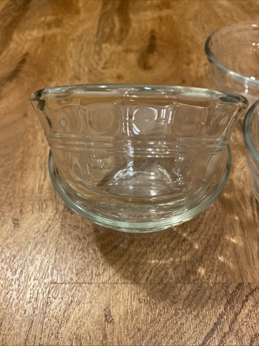 Pyrex Vintage Custard Cups Scalloped Edge Ribbed 3 Ring Interior #463 ...