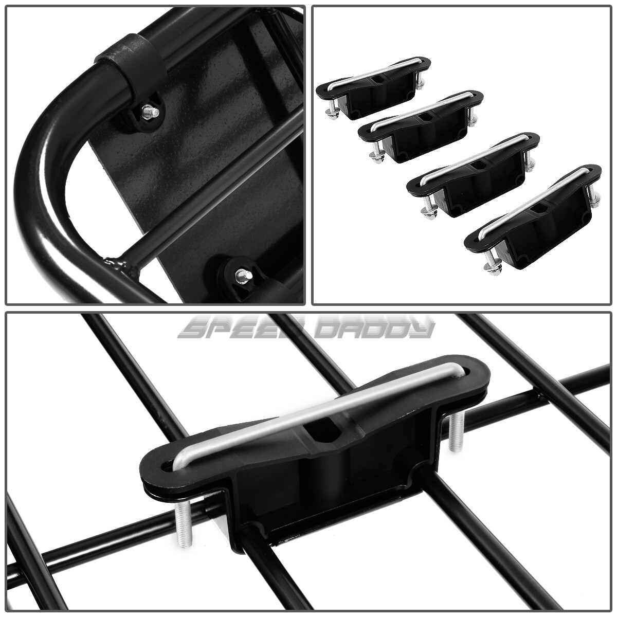 53"X 43"MILD STEEL ROOF RACK TOP CARGO LUGGAGE CARRIER BASKET+WIND ...