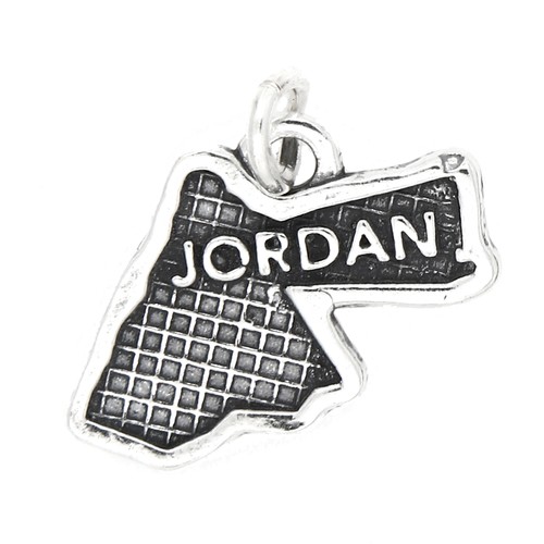 Sterling Silver Jordan Country Map Travel Charm or Pendant | eBay
