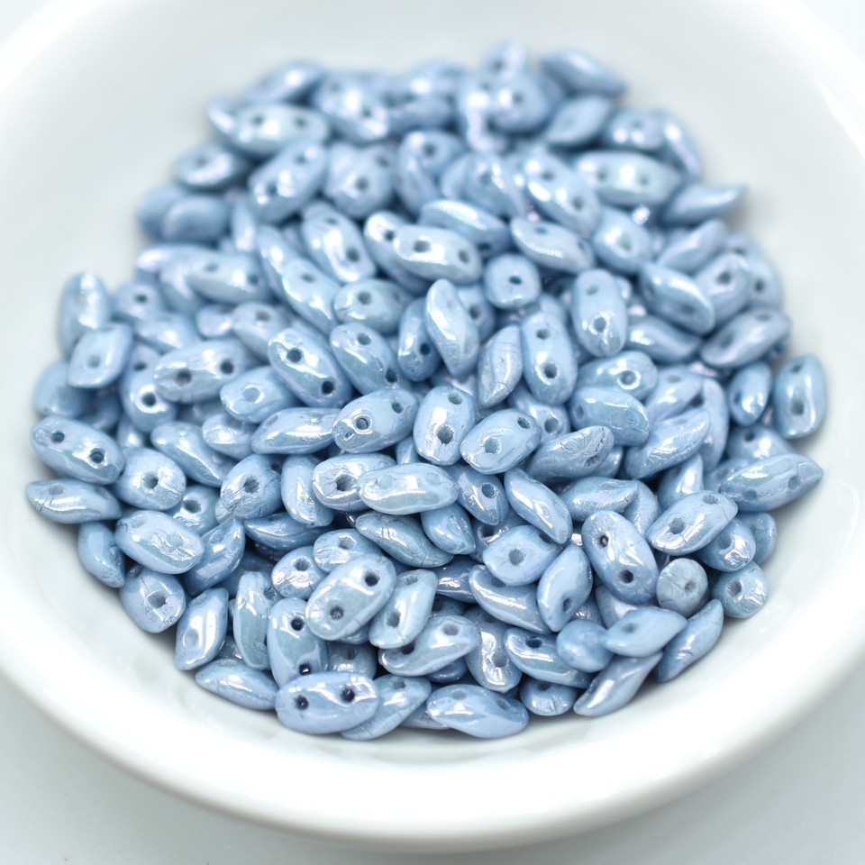 Wave 3x7mm Bead, Chalk Blue Luster, 5 Grams - Czech Glass Beads | eBay