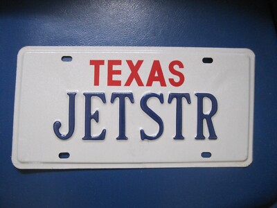 Vintage Texas Vanity License Plate JETSTR | eBay