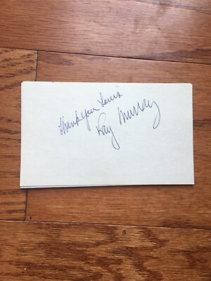1948 Ray Murray (d. 2003) Signed 3x5 Index Card Indians, Athletics ...
