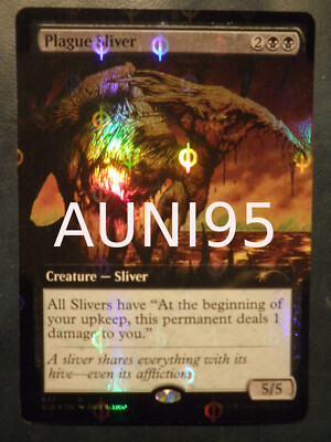 mtg plague Sliver FOIL extended borderless ENGLISH secret lair step and ...