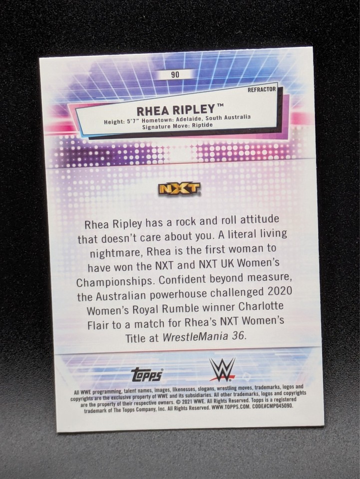 2021 Topps Chrome WWE Rhea Ripley Refractor #90 NM Wrestling | eBay